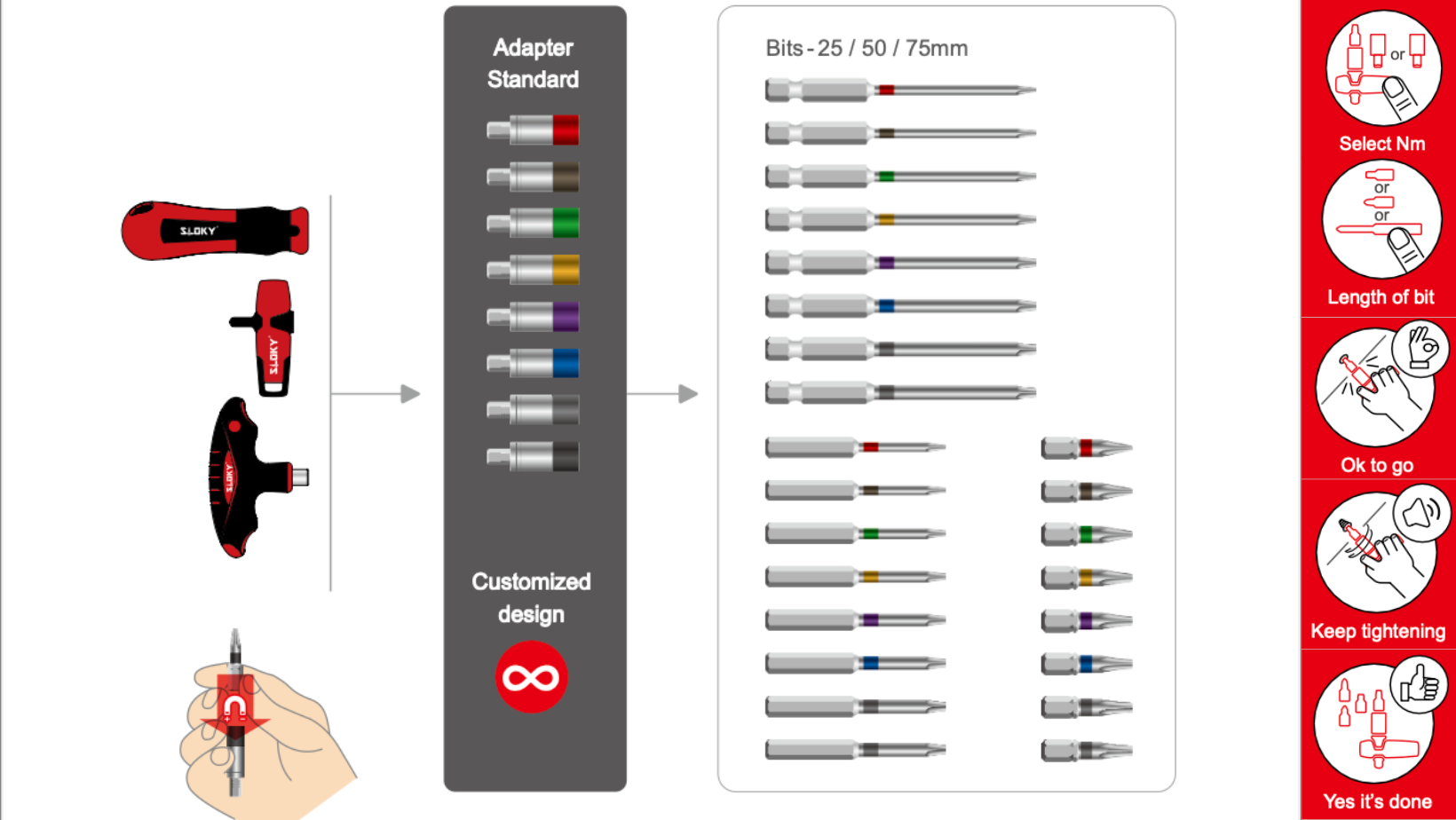 ¡Cada color presenta un torque diferente con las puntas de colores ...
