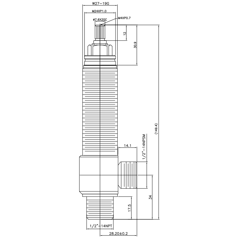 1/2 Half Inch SV108 Type Side Body W27-19G Body Thread 1/2"-14NPT Inlet ...