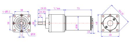 Large Torque 30kg-cm 6V - 24V Planetary Gear Reducer Motor in 48mm ...