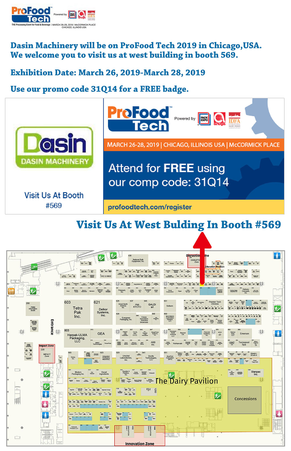 Dasin Machinery will be on ProFood Tech 2019 in Chicago, USA. | Dasin ...