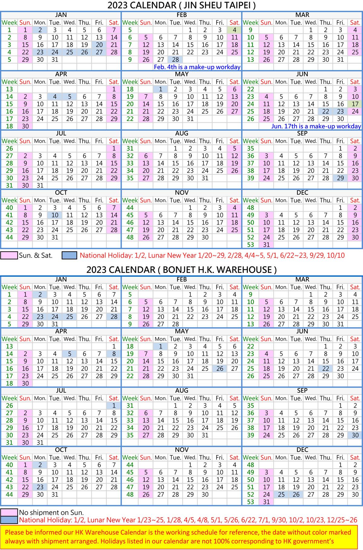 2022 & 2023 Calendar | Over 31 Years Taiwan Promotional Metal ...