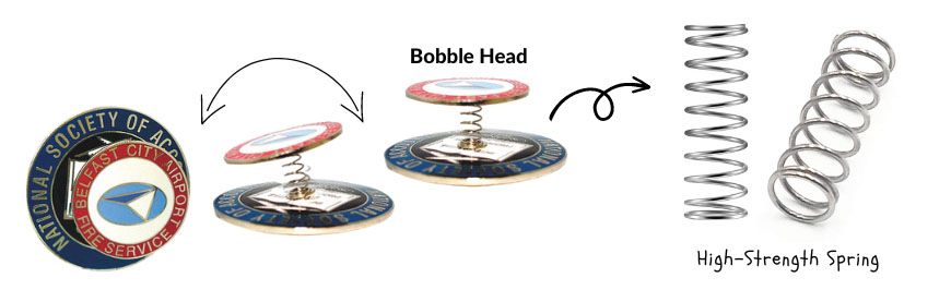 Bobbing Head Lapel Pins - Bobble Head Pin | Woven & Embroidered Patches ...