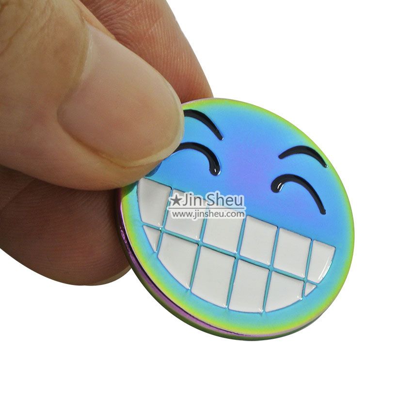 Rainbow plated lapel pins - Personalized Laugh Teeth Rainbow Lapel Pin ...