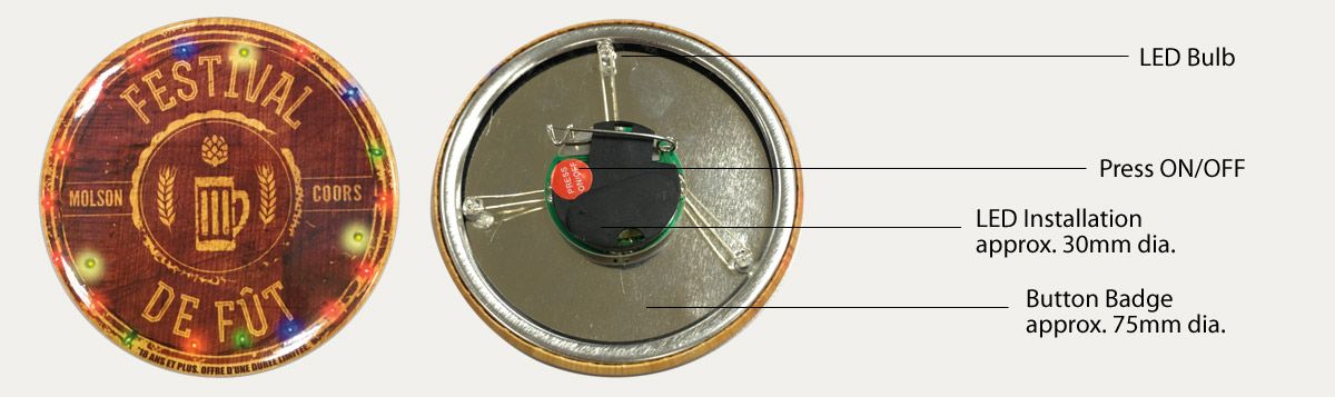 Light up Tin Button Badges - flashing badge | Keychain & Enamel Pins ...