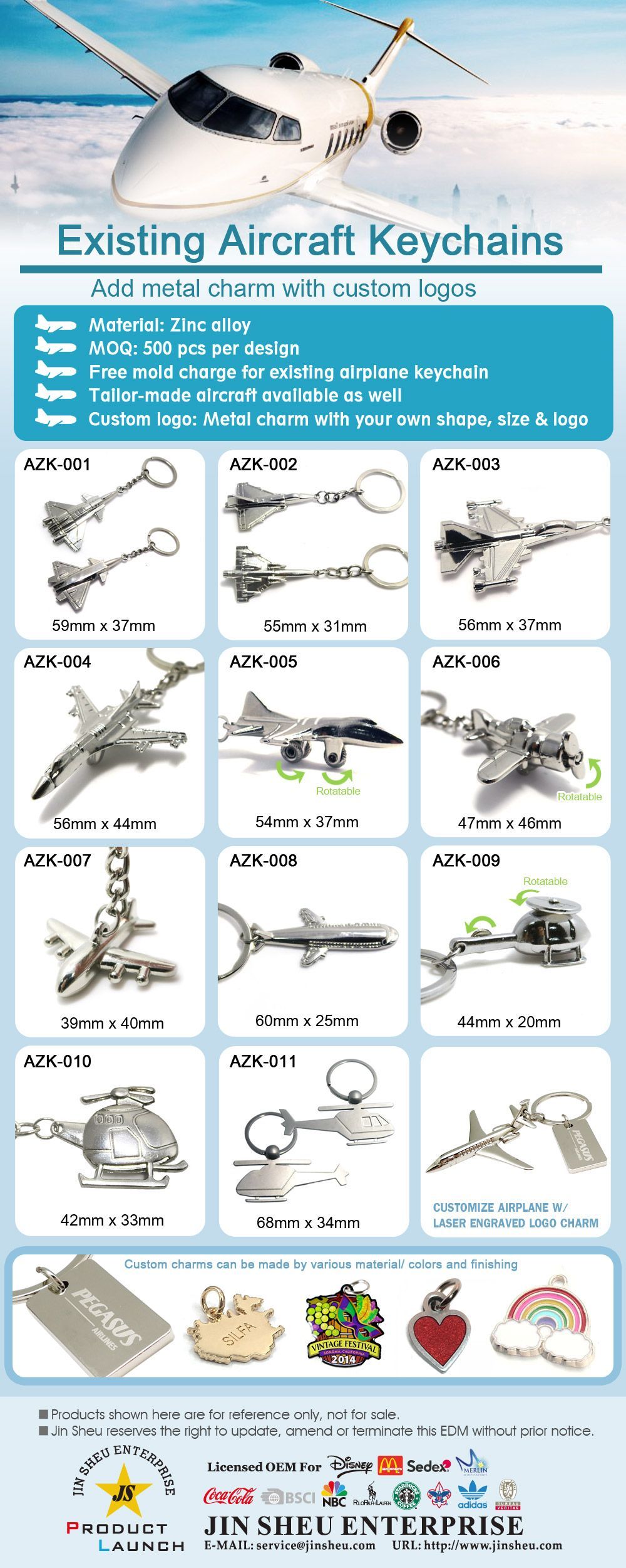 Wholesale Existing Aircraft Keychains | Business Promotional Products ...