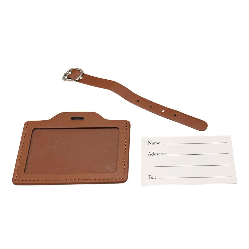 Leather Luggage ID Badge Card Holder - wholesale leather luggage name ...