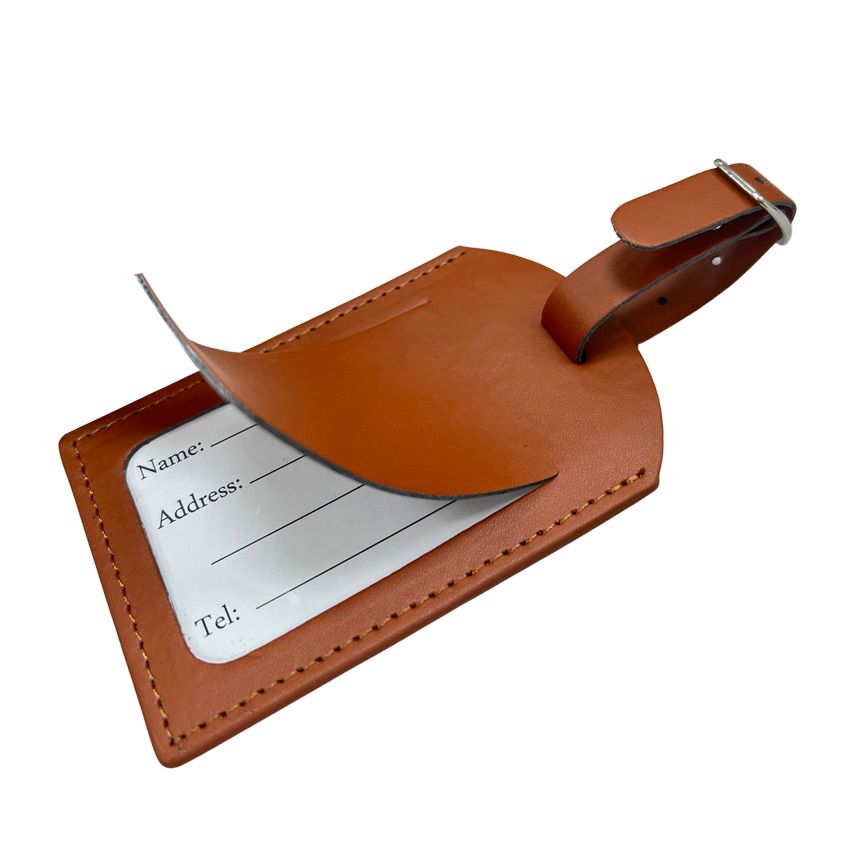 フリップカバーレザートラベルラゲッジタグ-搭乗券フリップカバー荷物タグ | キーホルダー＆エナメルピン 販促品メーカー | Jin Sheu