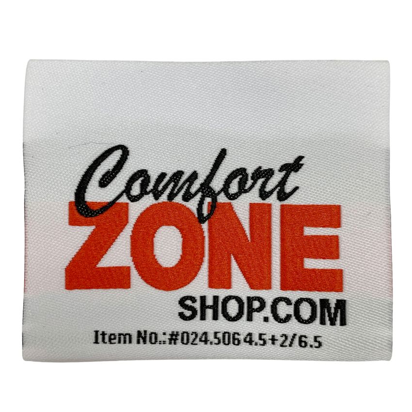 Custom Apparel Straight Cut Woven Private Labels - Custom Apparel ...