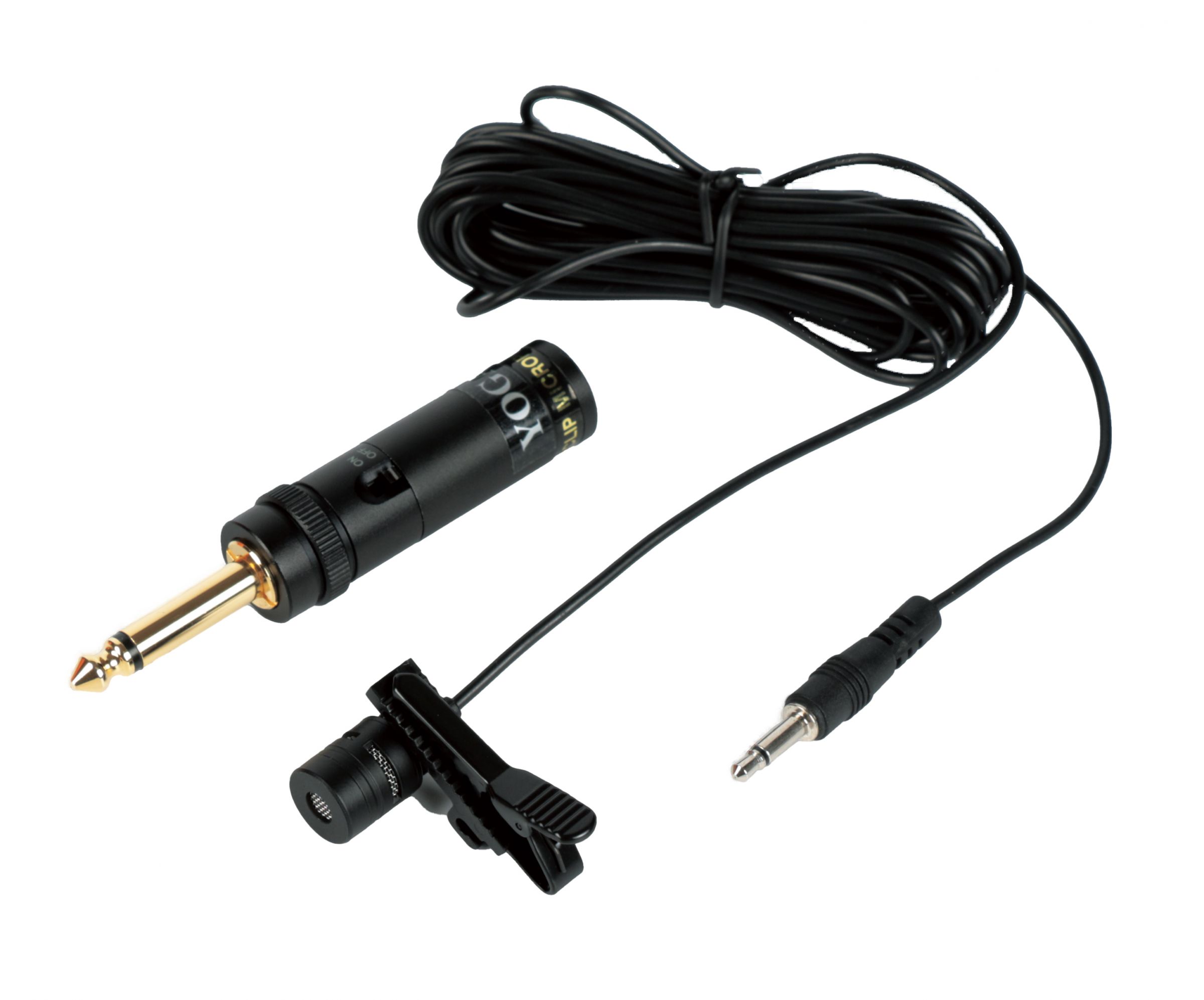 Back electret consender microphone with ON-OFF switch in battery pack ...