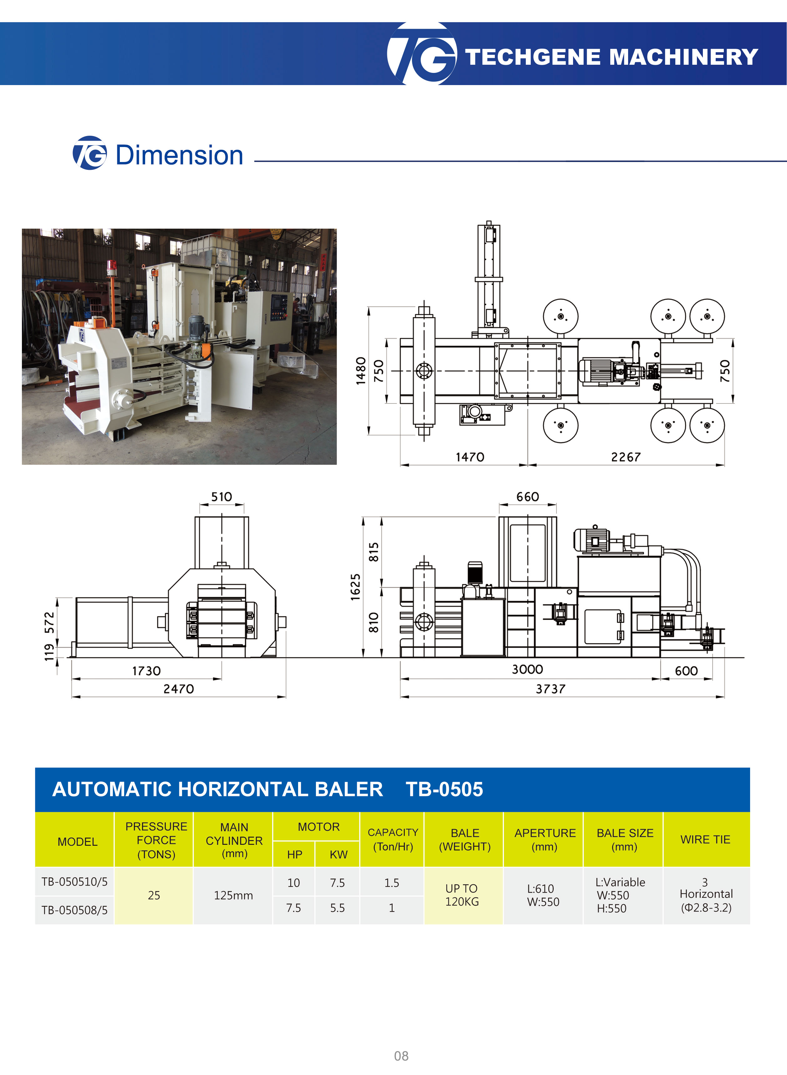 Automatic Horizontal Baler Machine TB-0505 Series | Techgene Machinery Co., Ltd.