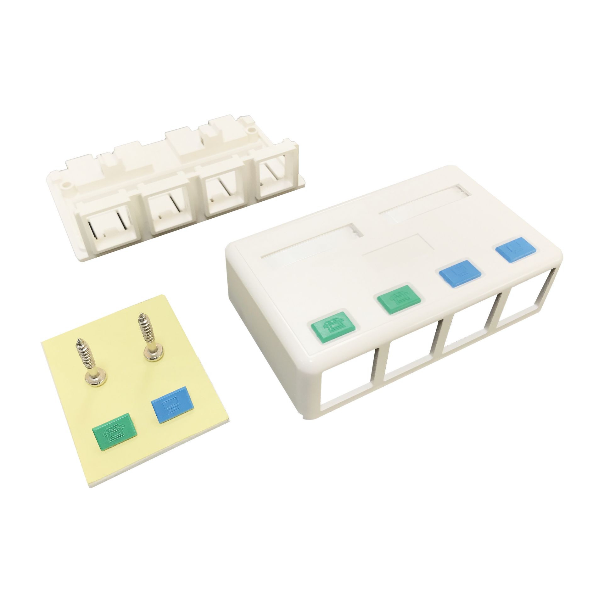 Blank Keystone Jack 4 Port Wall Surface Mount Box Solutions | Crxconec ...