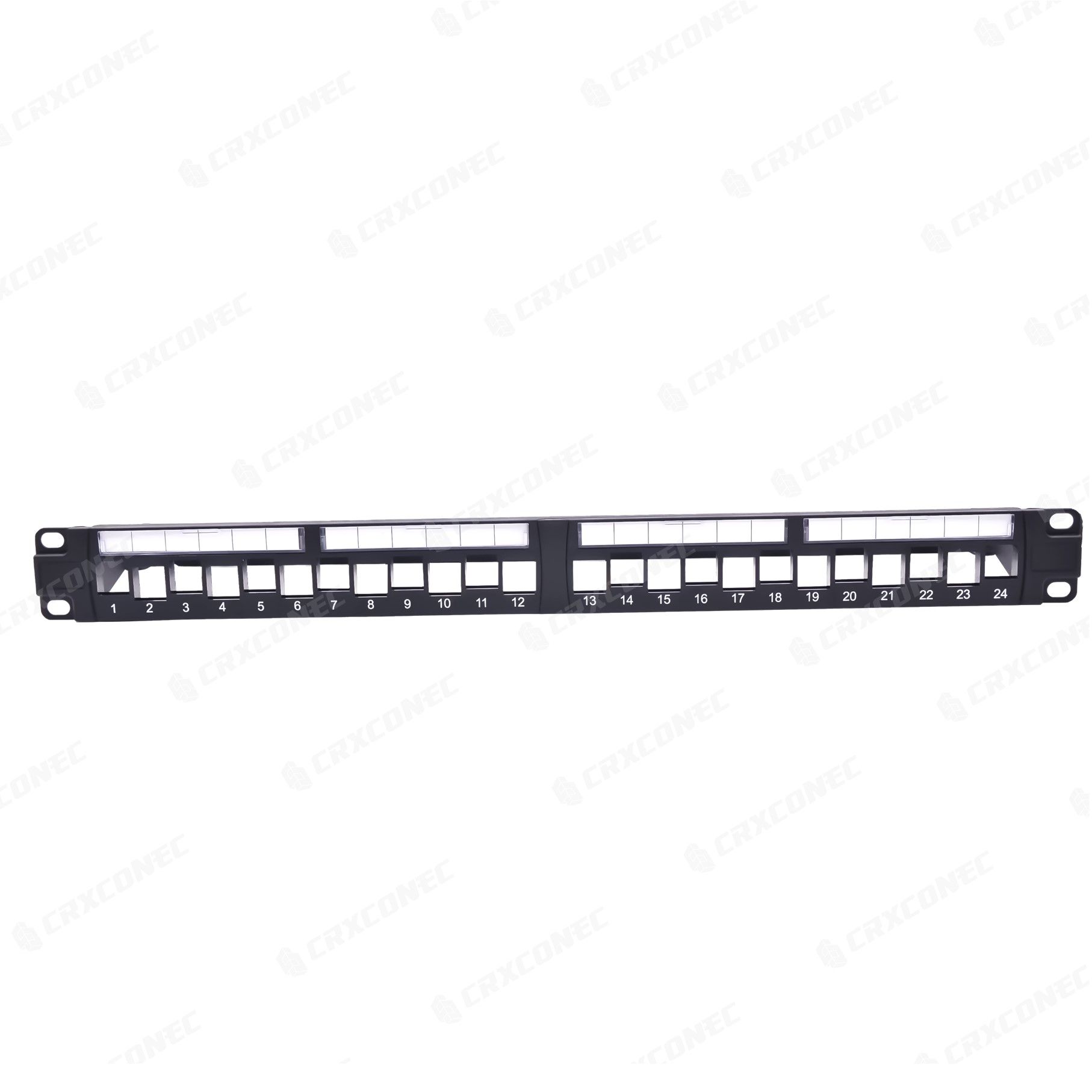 1U 24 port UTP keystone jack front access panel | Advanced Fiber ...