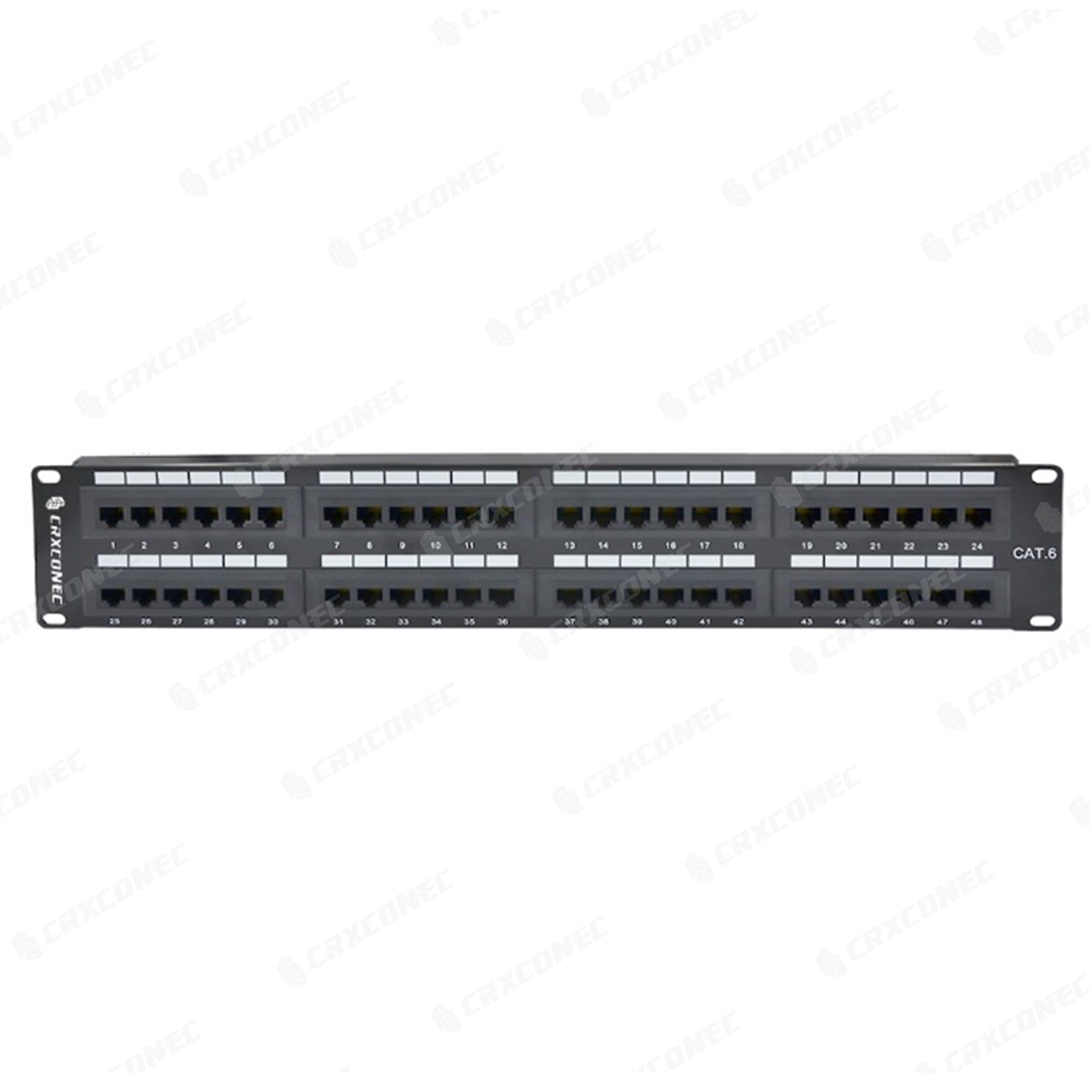 CAT.6 UTP 2U 48 Port Patch Panel with support Bar, 180 degree | Custom ...