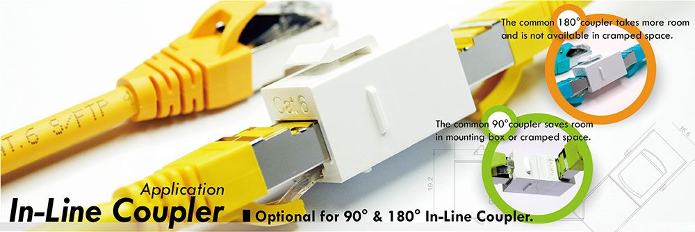 CAT5E UTP 180 degree In-line Coupler | Custom Copper & Fiber Optic ...