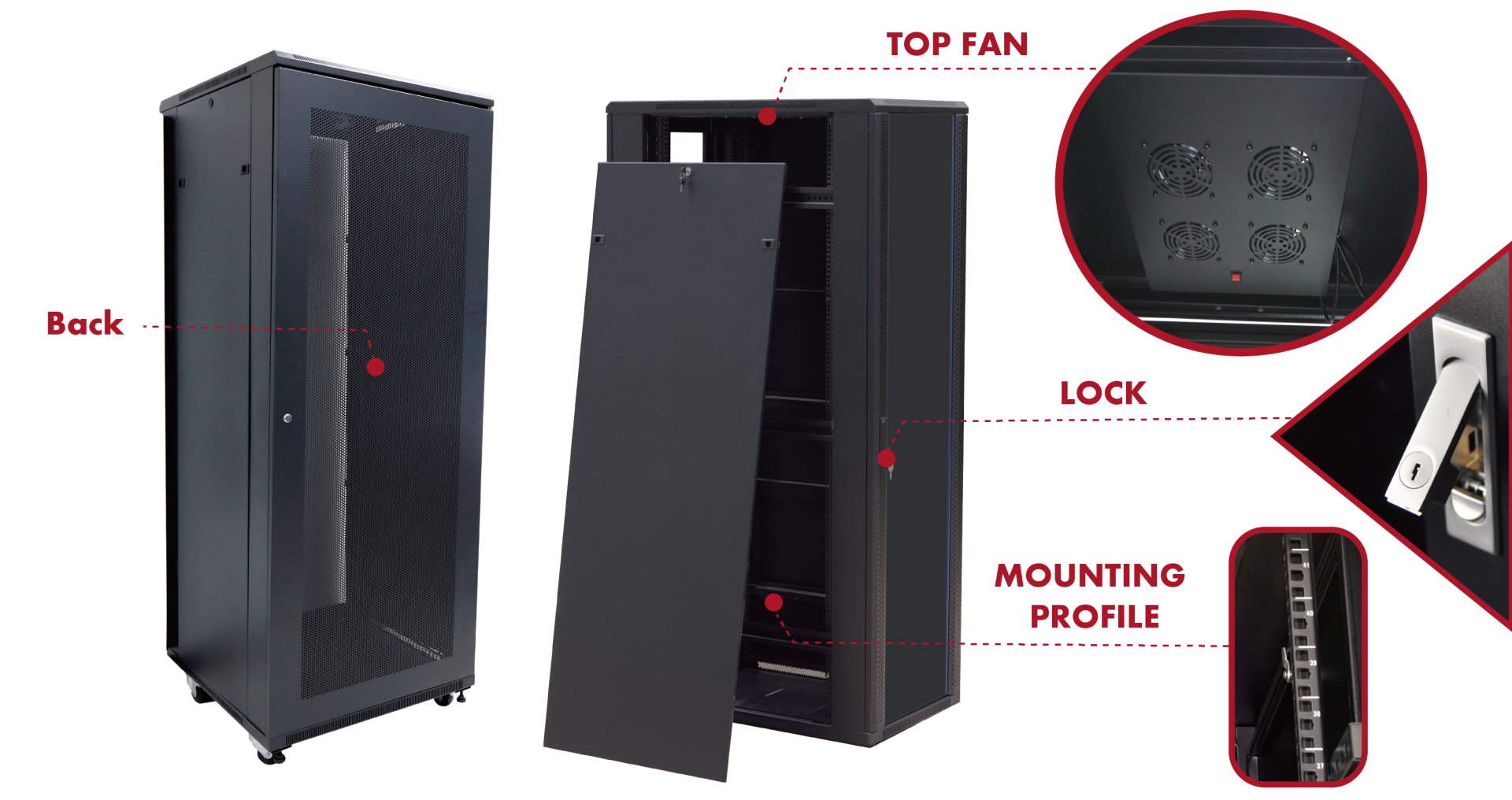Gabinete de rack de red con soluciones de puerta ventilada | Crxconec ...
