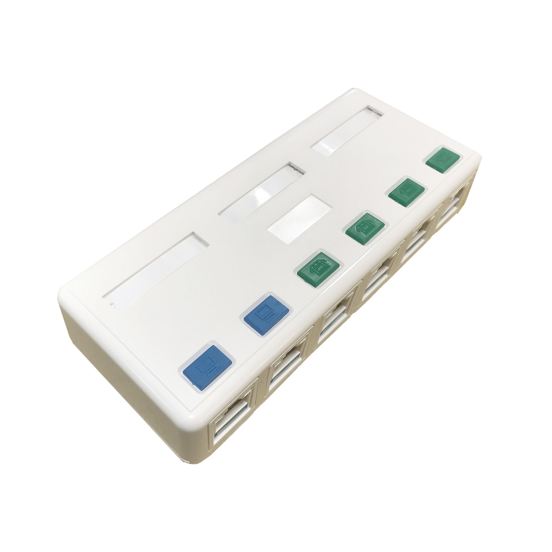 Wall blank 6 Port RJ45 Surface Mounted Box for networking patch cable ...