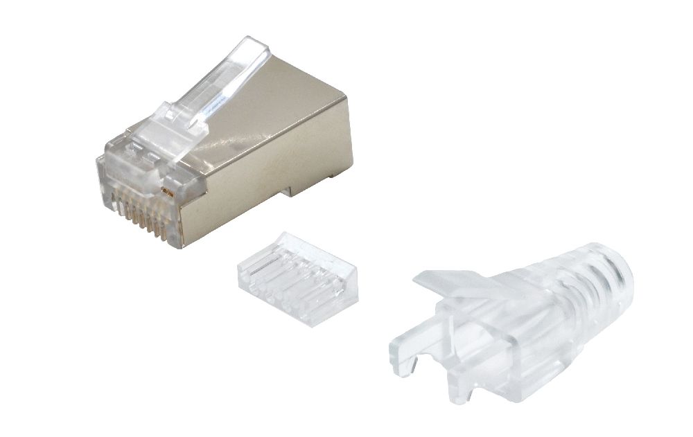 Big Conductor C6 STP Plug w/Slim Boot | RJ45 & Cat6 Keystone Jack & UTP ...
