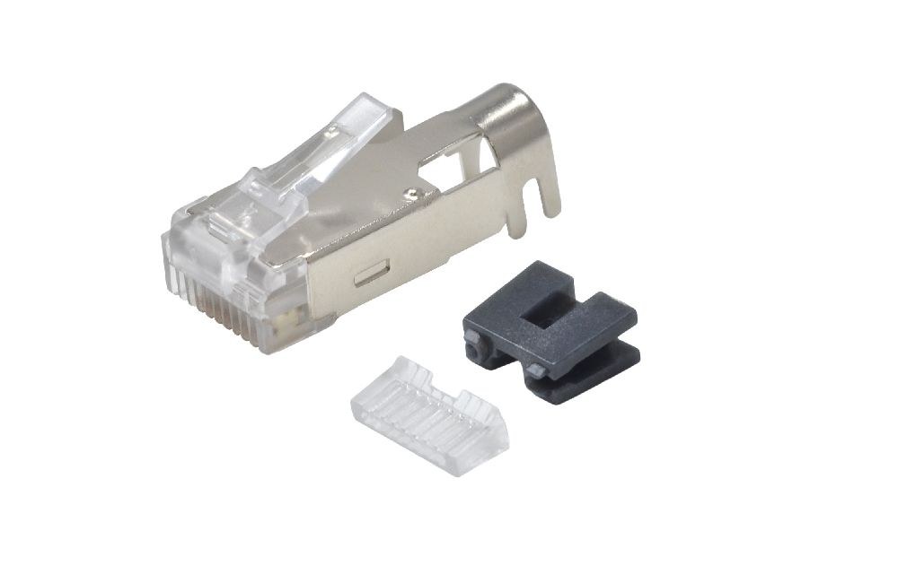 Standard C6 STP Plugs w/ground_hook | RJ45 & Cat6 Keystone Jack & UTP ...