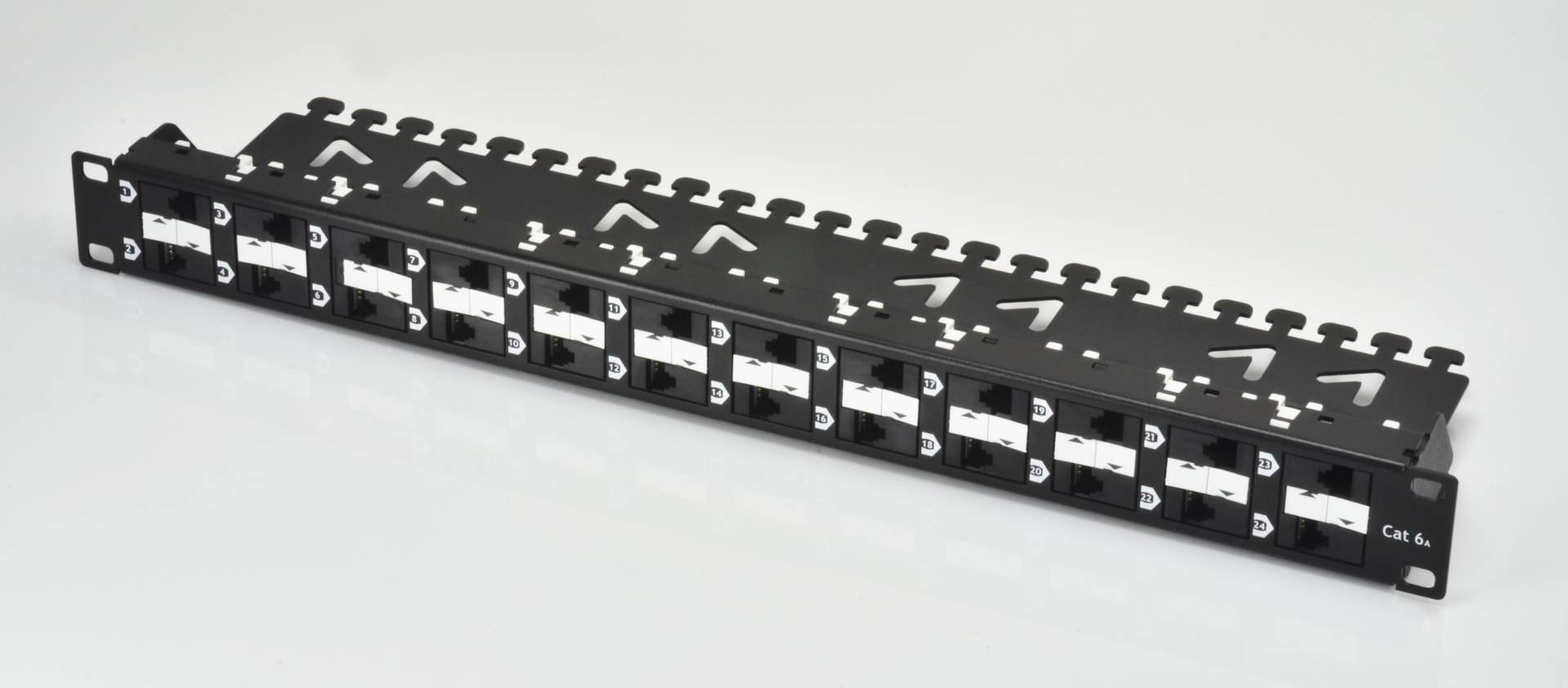 1U 24-Port UTP Category 6A Component Level Modular Patch Panel ...