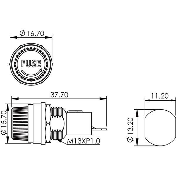 AGC Fuse Holder - Panel Mount GMA Fuse Holder with Screw Cap ...
