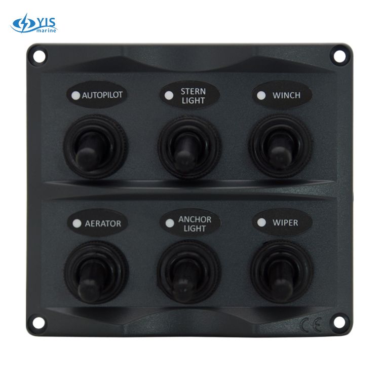 6P Toggle Switch Panel | Marine Toggle Switch Panels, Fuses, Circuit ...