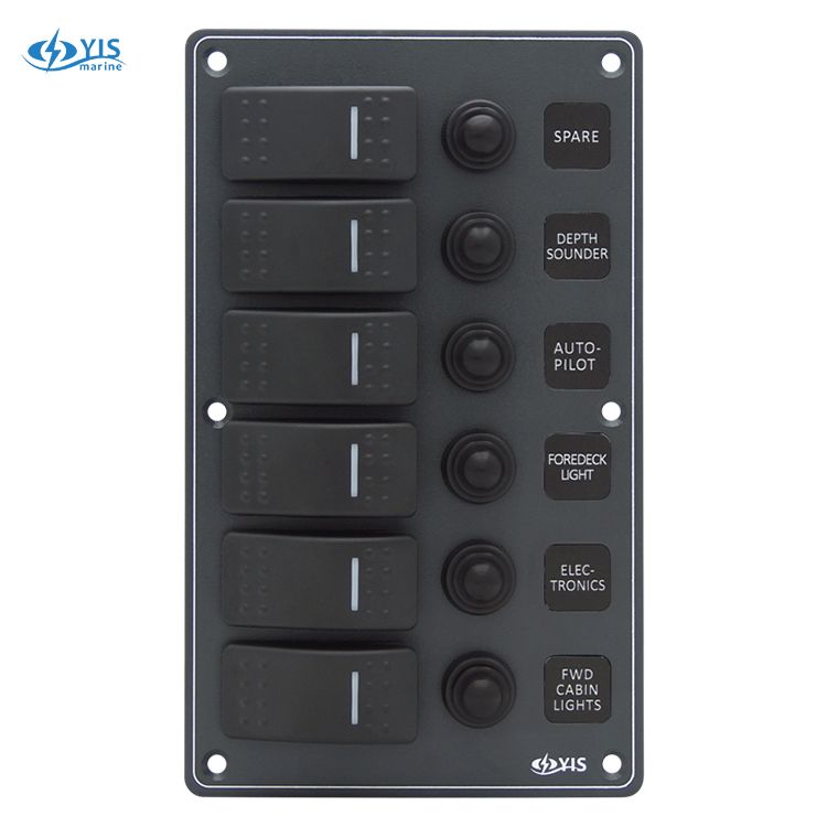 6P Aluminum Water-resistant Switch Panel | Industrial And Marine Switch ...
