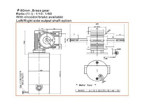 200W Worm Gear Motor DIA 80 | Planetary Gear Motors Manufacturer | KING ...