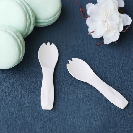 8cm ECO Friendly Frozen Spoon with Spork Design - PLA Ice Cream Spoon ...