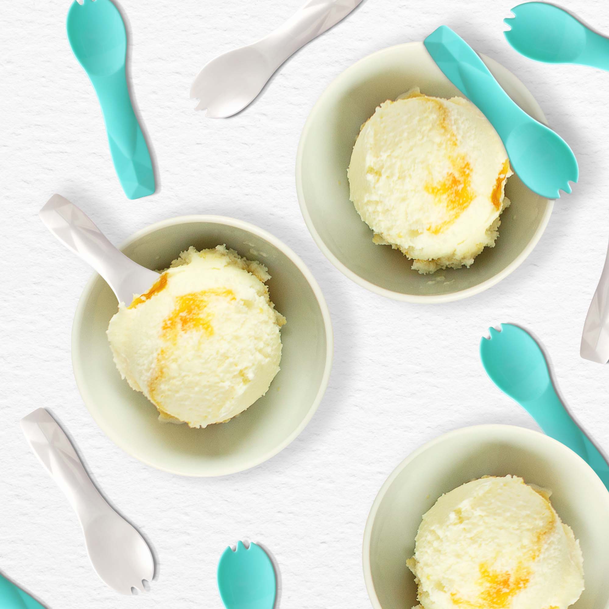 8cm Color Ice Cream Spoon with Spork Design - Frozen Mini Spoon, Frozen ...