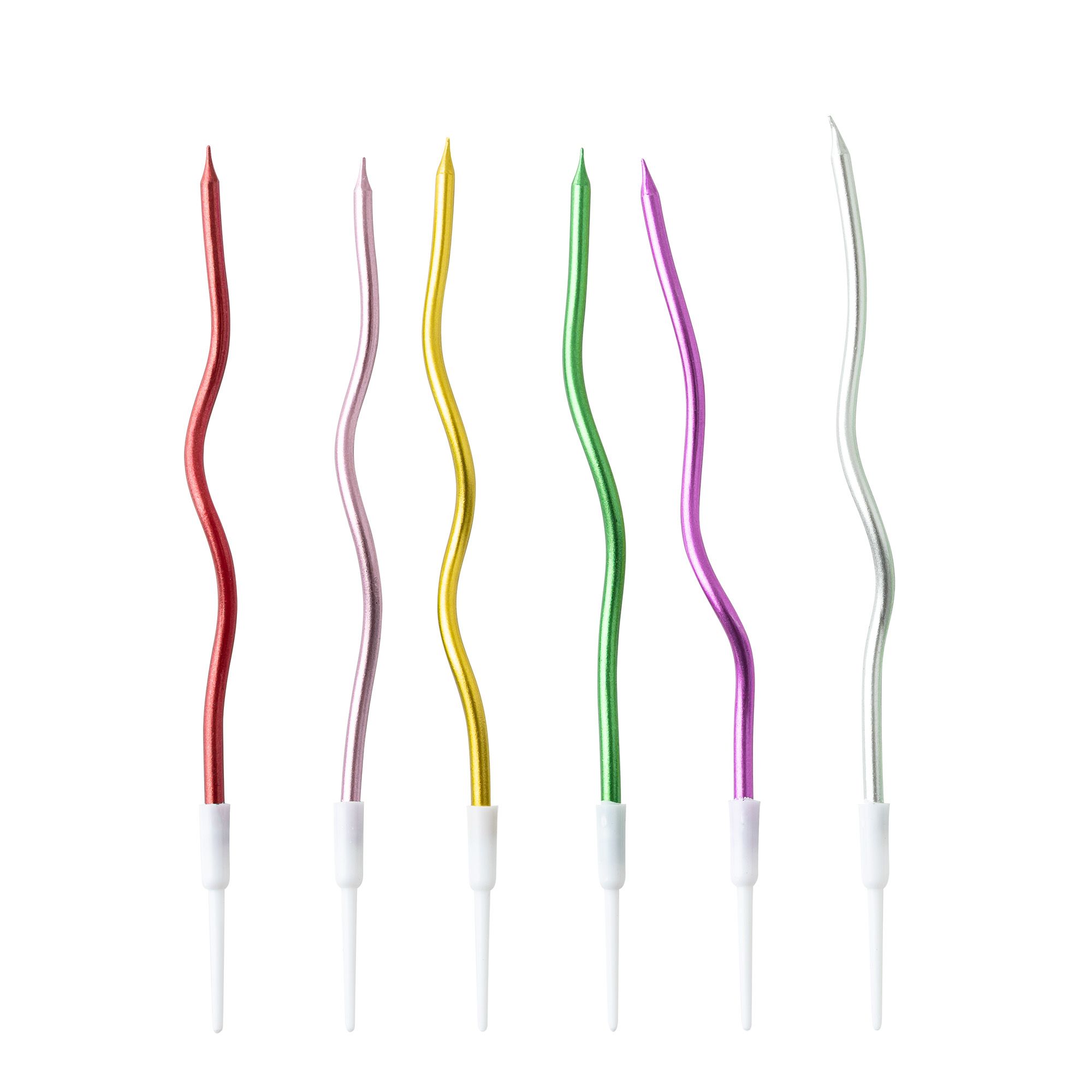 Metallic-colored Curve Cake Candle - Metallic-colored Spiral Birthday ...