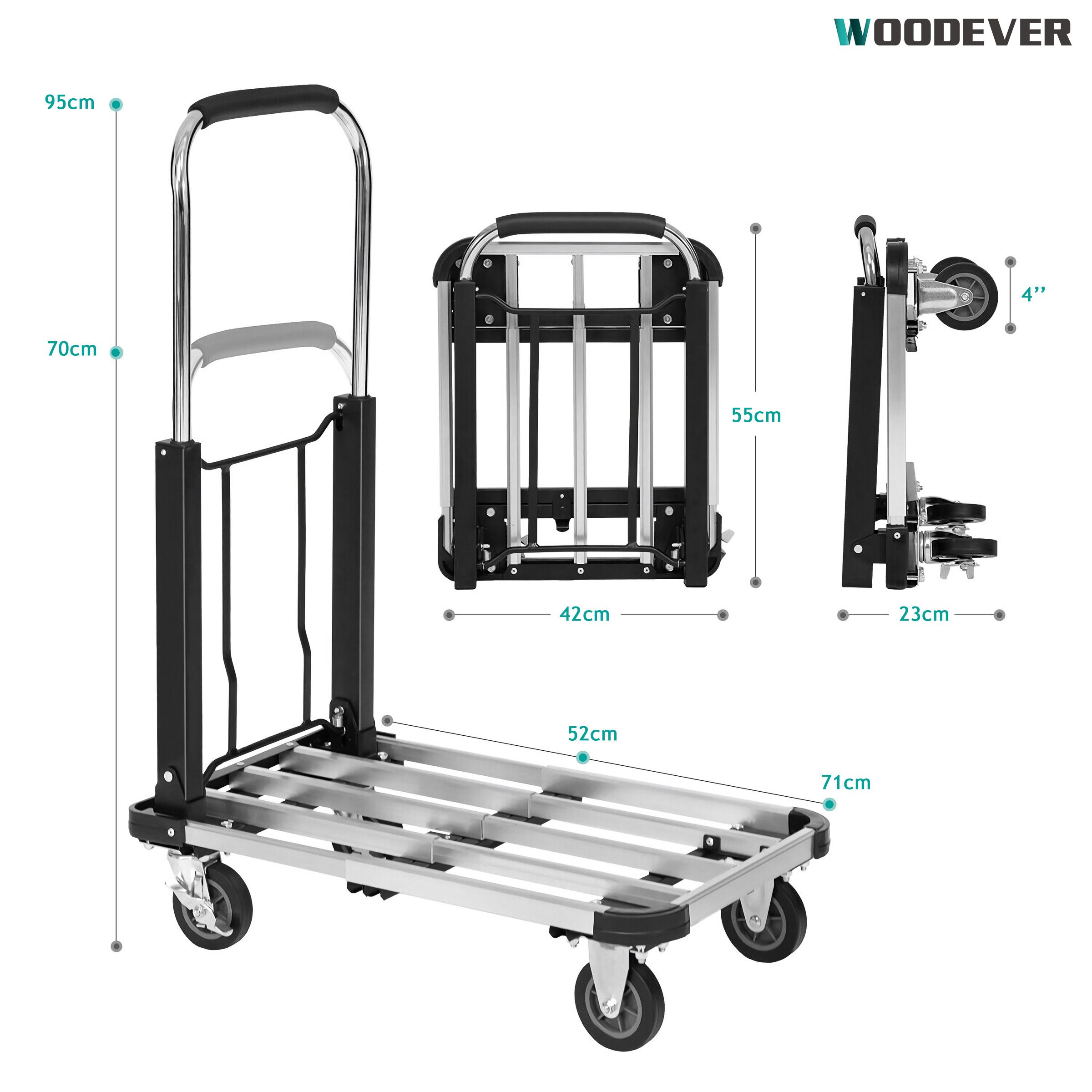 Factory Price Aluminum Extendable Flatbed Rolling Cart With Telescopic ...