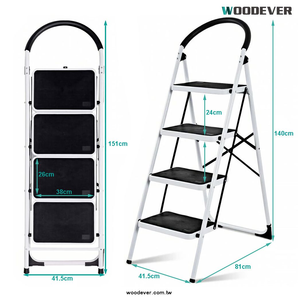 4-Steps A-Line Single Side Collapsible Step Ladder(Loading 150 Kg ...