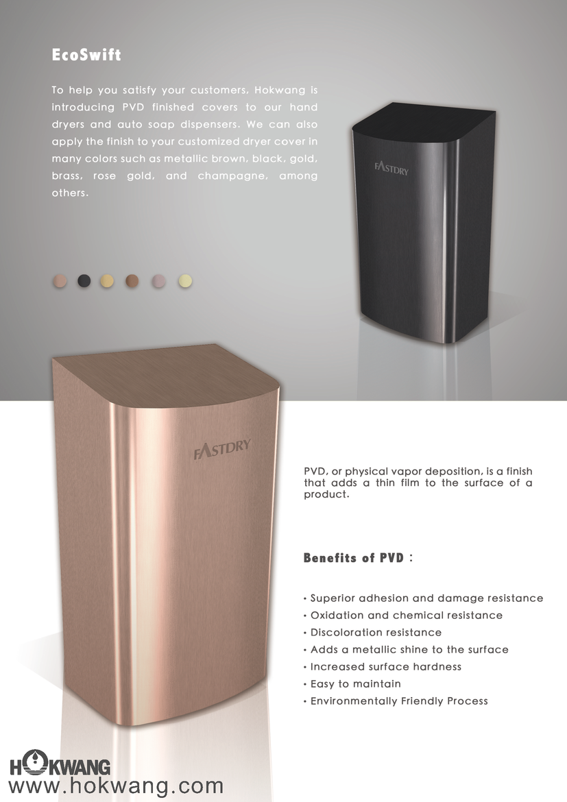 PVD Titanium Finishes on Hand Dryer and Soap Dispenser are now ...