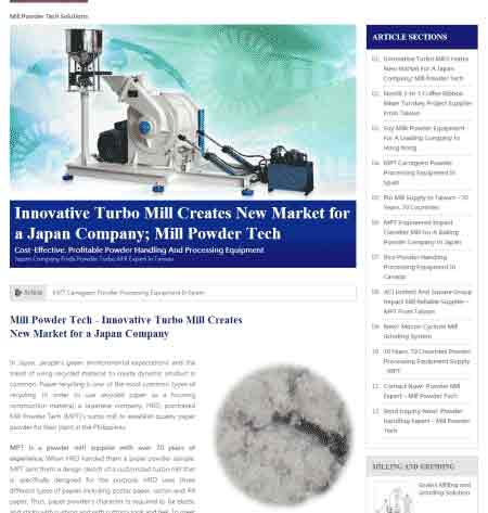 Mill Powder Tech Solutions - The Taiwan Leading Brand in Powder Technology