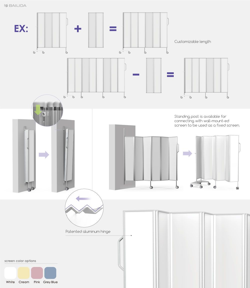 Medical Folding Privacy Screen - Medical Privacy Screen, Hospital ...