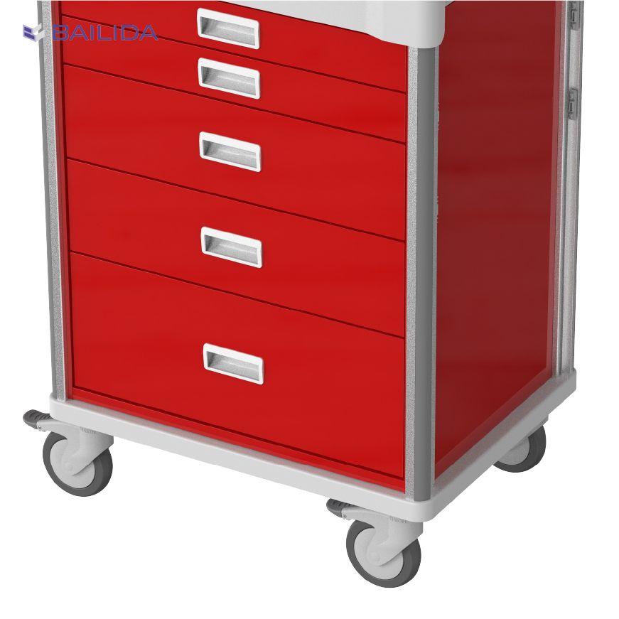 Emergency Medical Cart with Metal Locking Bar , Tool Mount Height ...