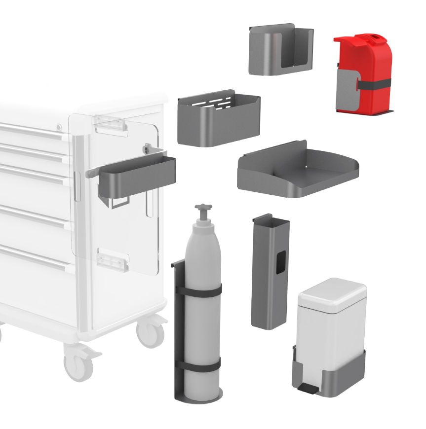 Side Accessories - Medical cart accessories to be mounted on side of ...