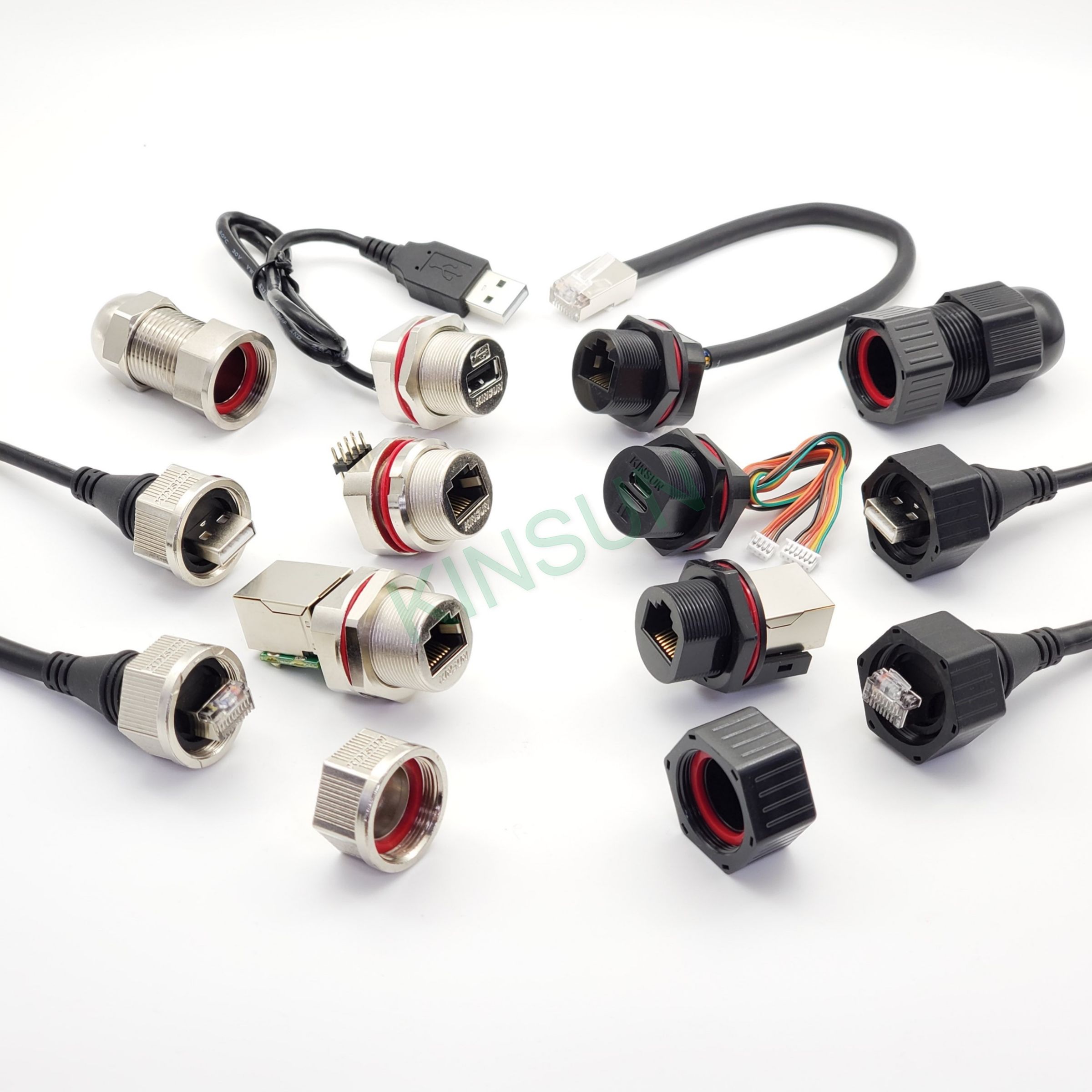 Screw Locking Waterproof Connector - Industrial IP68 RJ Jack and USB ...