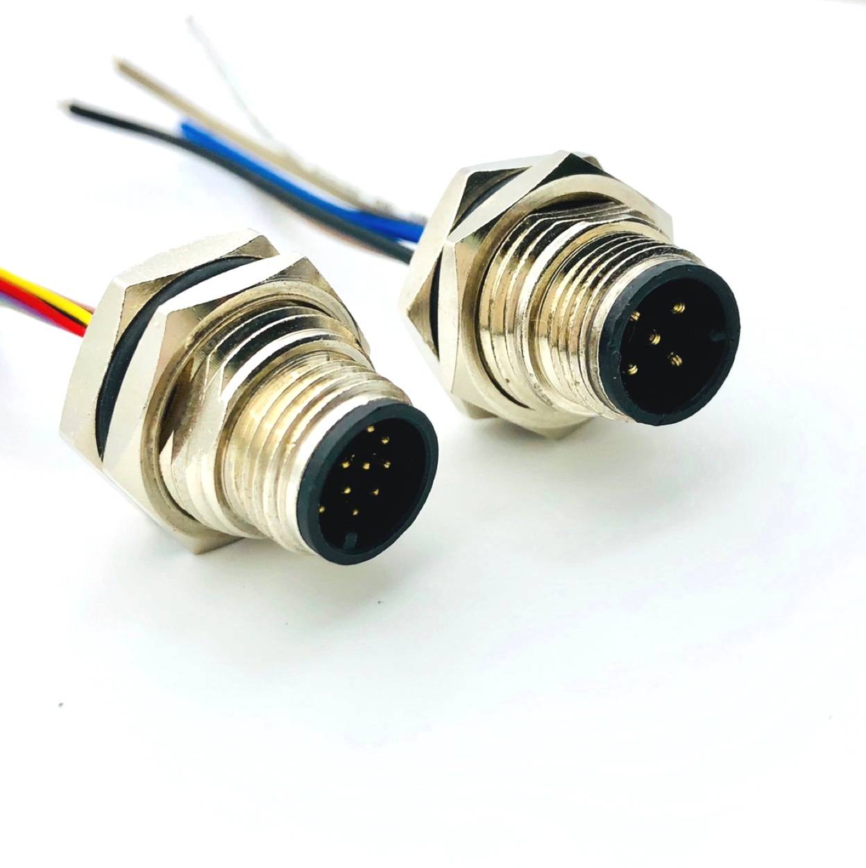 M12 A-code Connectors Panel Mount with Wire Supply | Total Solution ...