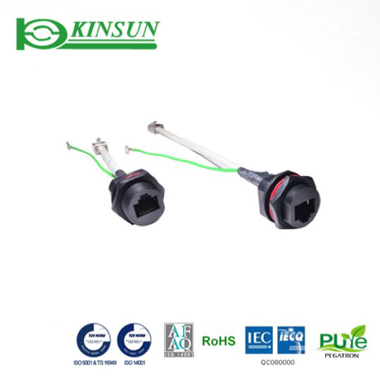 Prise RJ45 étanche avec fil de mise à la terre - Câble RJ45 étanche de ...