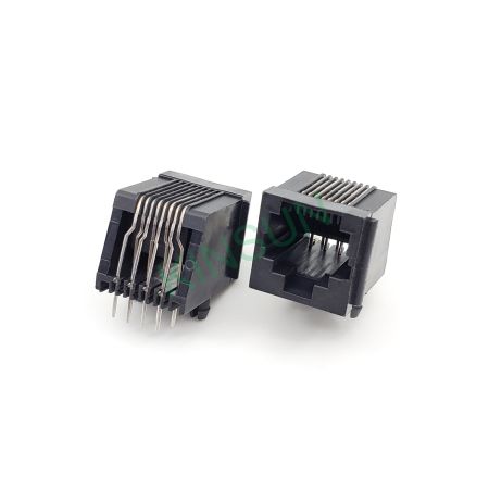 Right Angle RJ Jack - PCB mount 90-degree entry RJ modular jack | Made ...