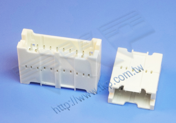 2.50mm pitch Straight Pin Friction Lock Header Double Plastic Insulator ...