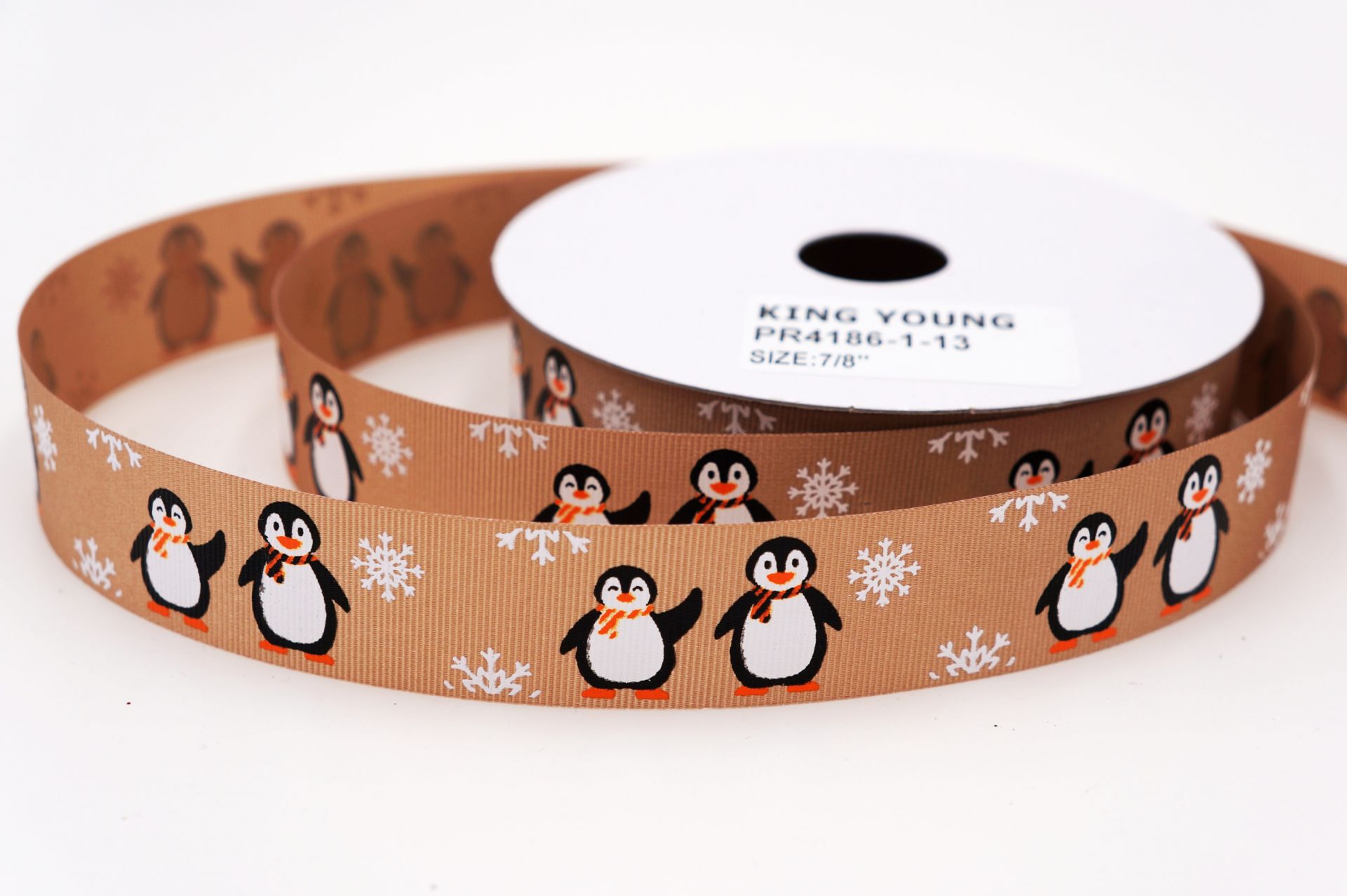 Penguin & Snowflake Ribbon | Holiday Ribbons | Wholesale Ribbon ...