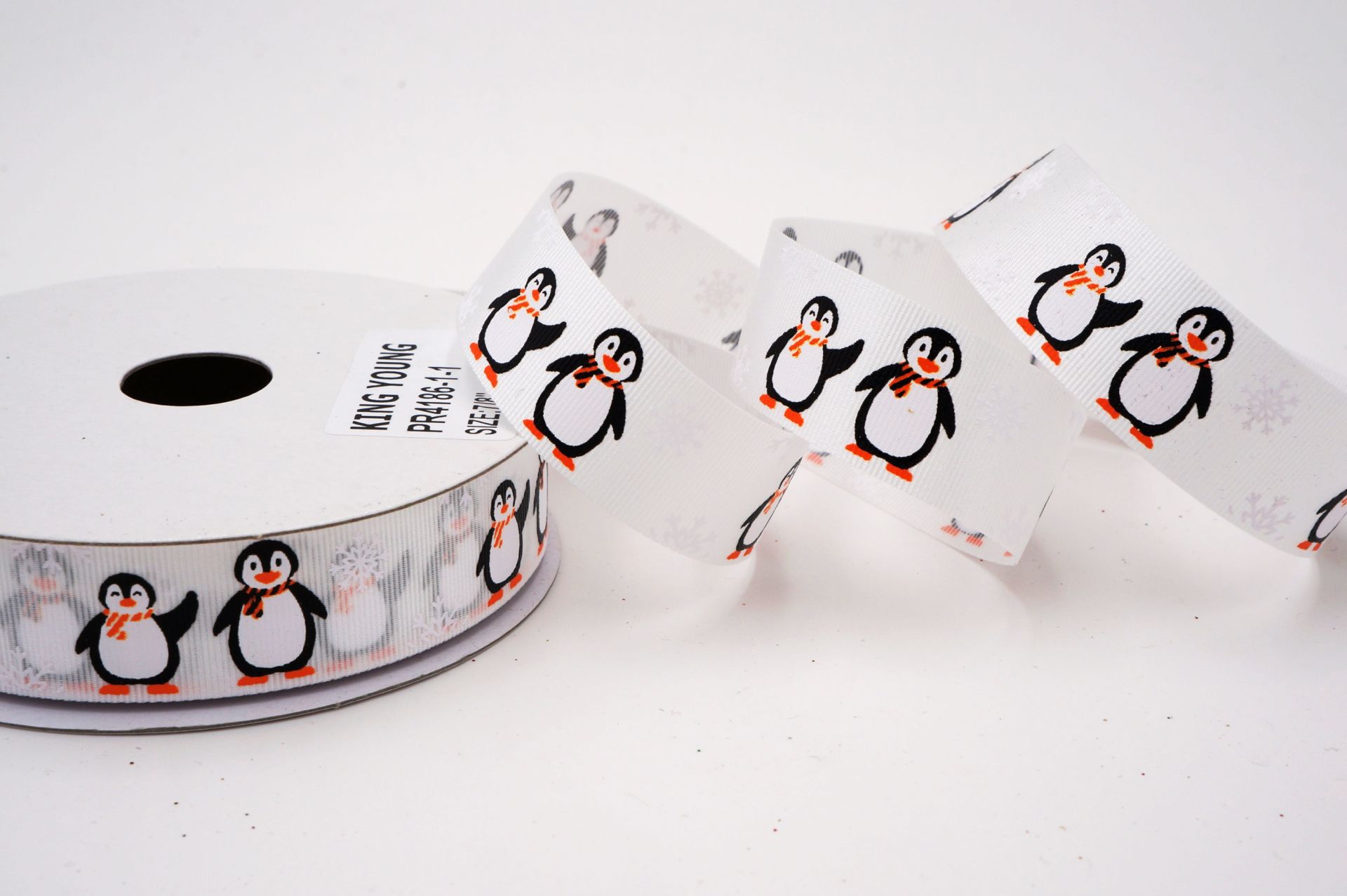 Penguin & Snowflake Ribbon | Holiday Ribbons | Wholesale Ribbon ...