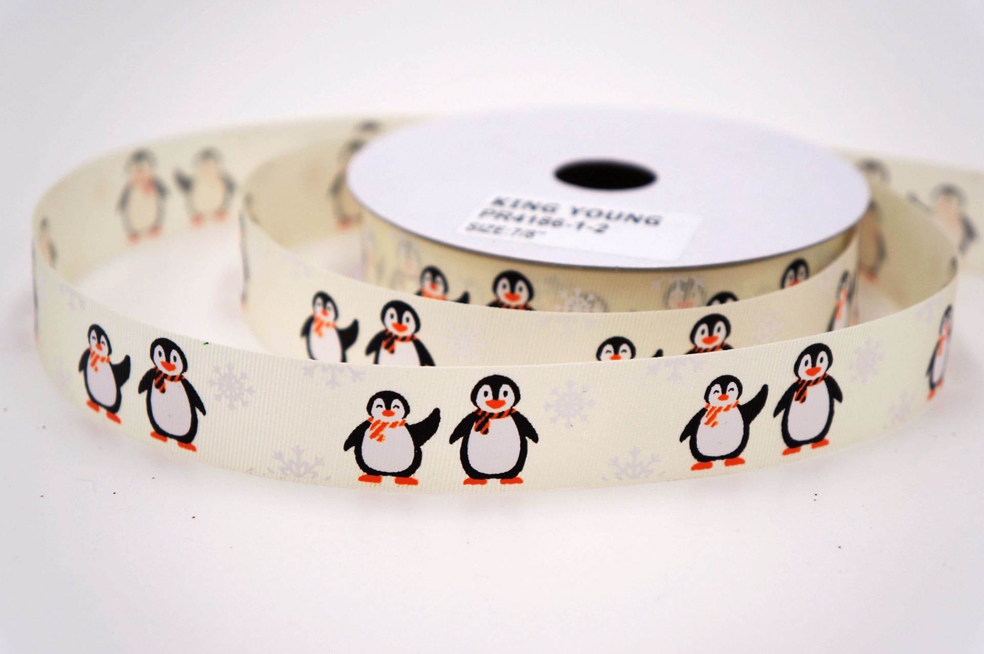 Penguin & Snowflake Ribbon | Holiday Ribbons | Wholesale Ribbon ...