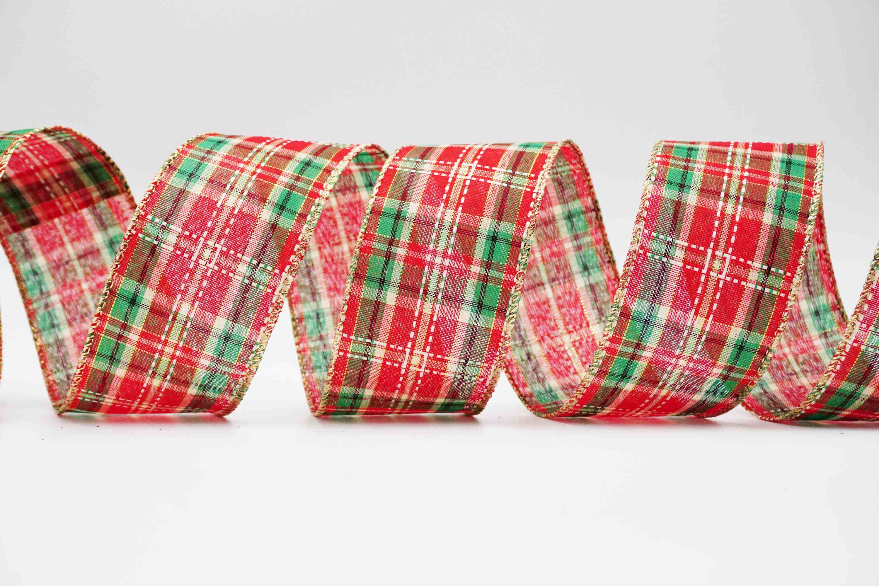 Christmas Red Green Plaid Ribbon | Holiday Ribbons | Wholesale Ribbon ...