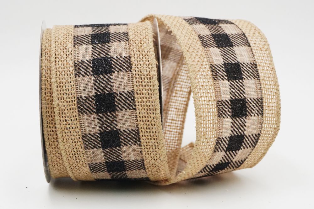 Hessian & Pattern Combined Ribbon | Holiday Ribbons | Wholesale Ribbon ...