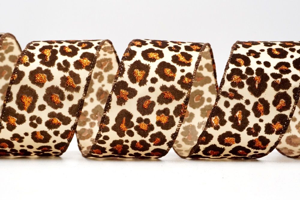 Leopard Print Wired Ribbon | Holiday Ribbons | Wholesale Ribbon ...
