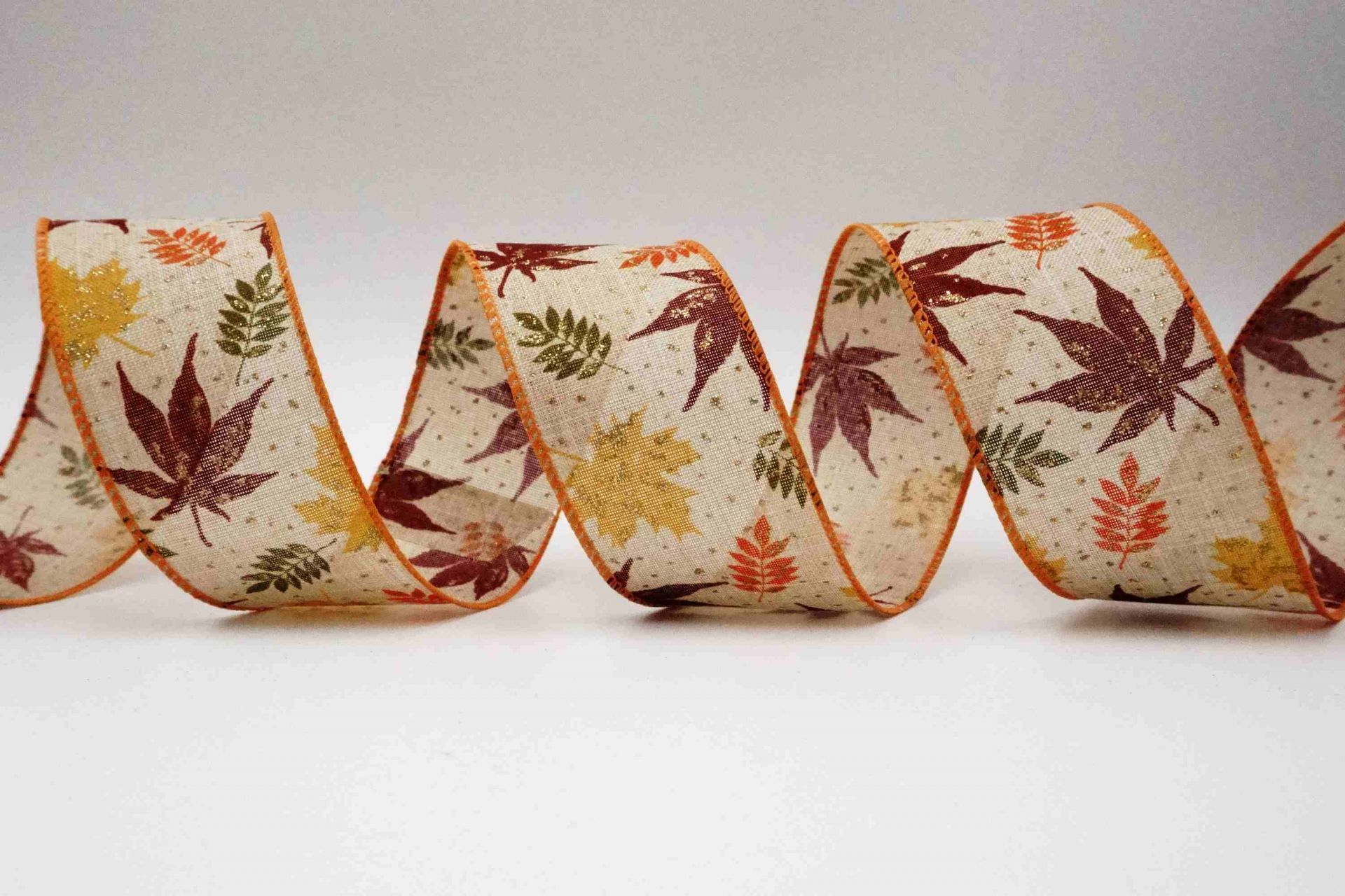 Maple Leaves Ribbon | Holiday Ribbons | Wholesale Ribbon Manufacturer ...