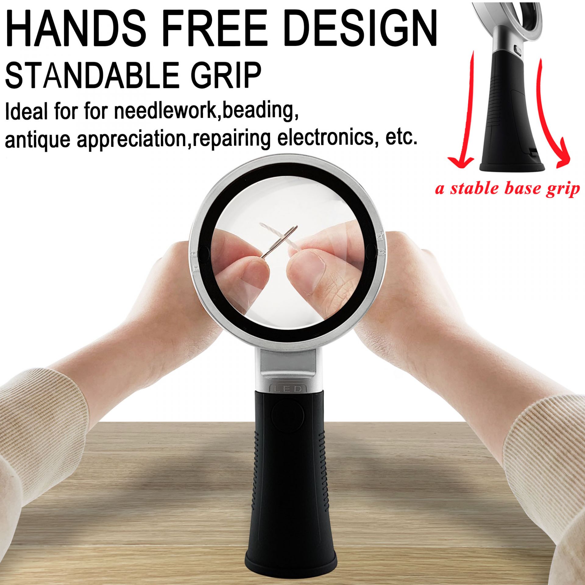 Free Standing Lighted Magnifying Glass | Shelly Lighting